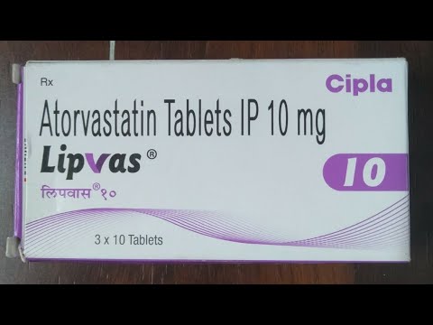 Lipvas 10mg Tablet ||Atorvastatin Tablet ||lipvas 10 tablet uses, side ...