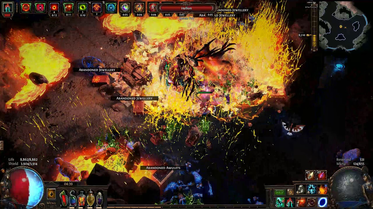 Path of Exile Marauder Molten Strike build (Mine Depth 206) - YouTube