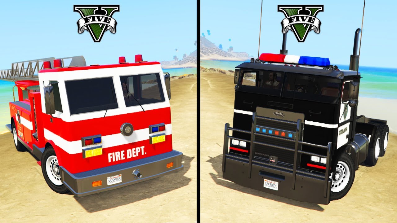 Normal Fire Truck vs Police Hauler in GTA 5 - which is best? - YouTube