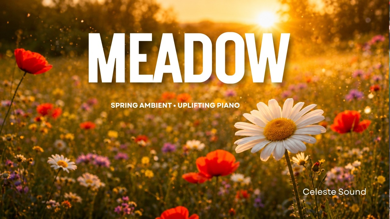Sun-Drenched Meadow: Uplifting Spring Piano & Wildflowers for Focus ☀️ ...