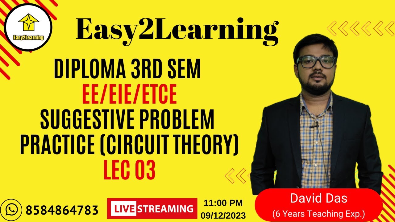 Diploma 3rd Sem EE/EIE/ETCE Suggestive Problem Lec 03 (Circuit Theory ...