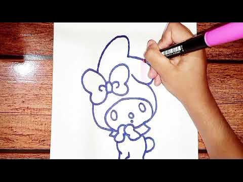 How to Draw My Melody - Hello Kitty Crafts - COMO DIBUJAR A MY MELODY ...