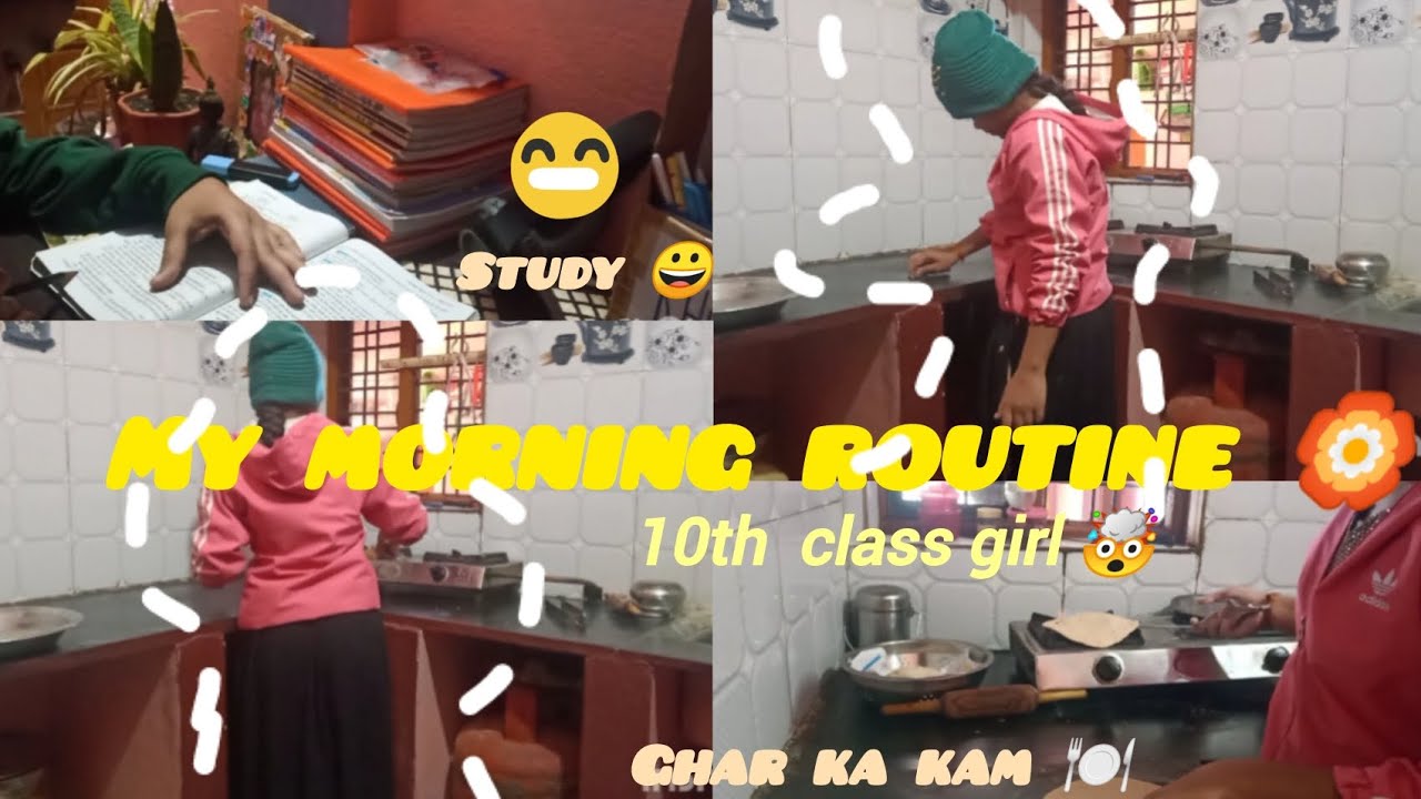 my morning routine 🌻 10th class students 😀 ghar ka kam with study 📚 😱#vairalvideo khushi goswami ...