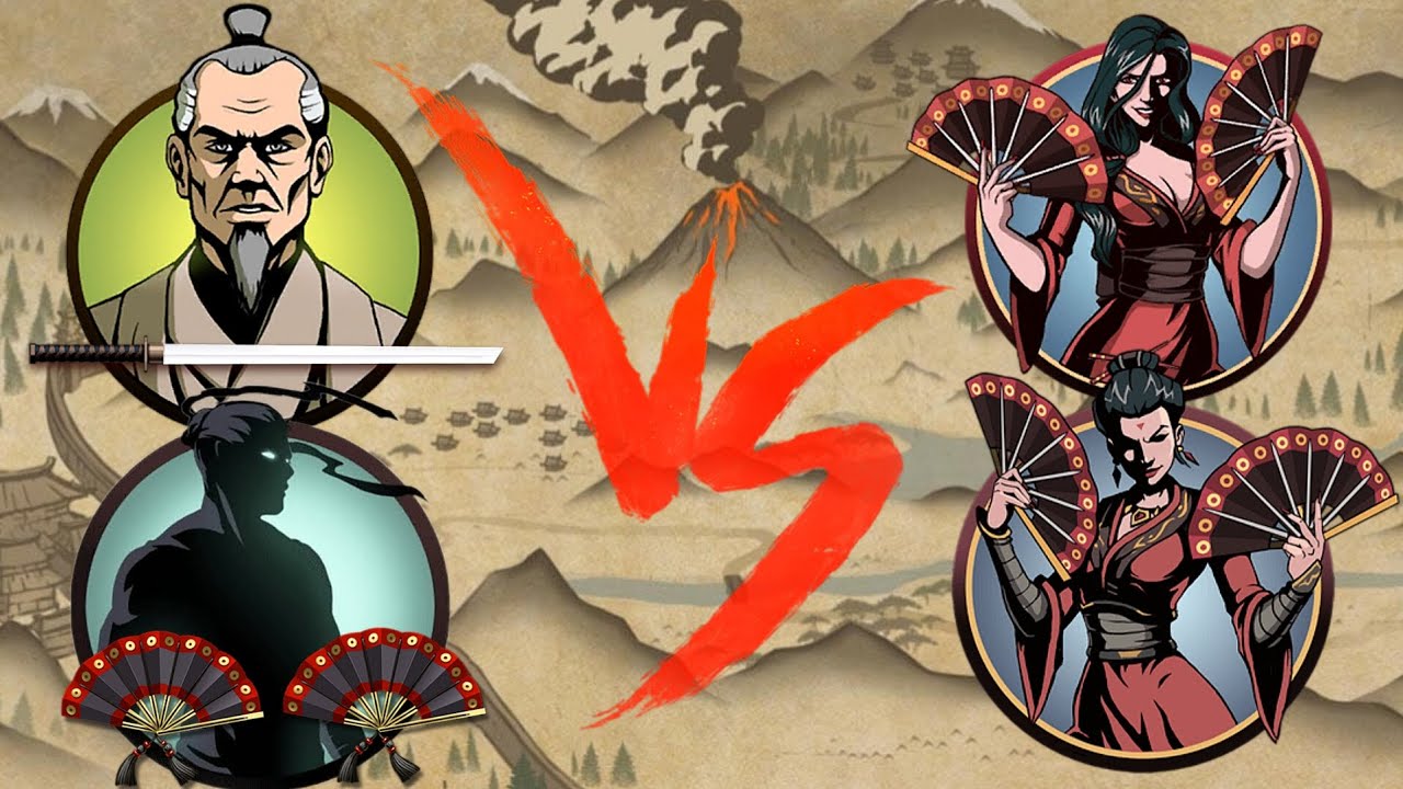 || SHADOW FIGHT 2 || (SHADOW AND OLD SENSEI) VS (WIDOW AND OLD WIDOW ...