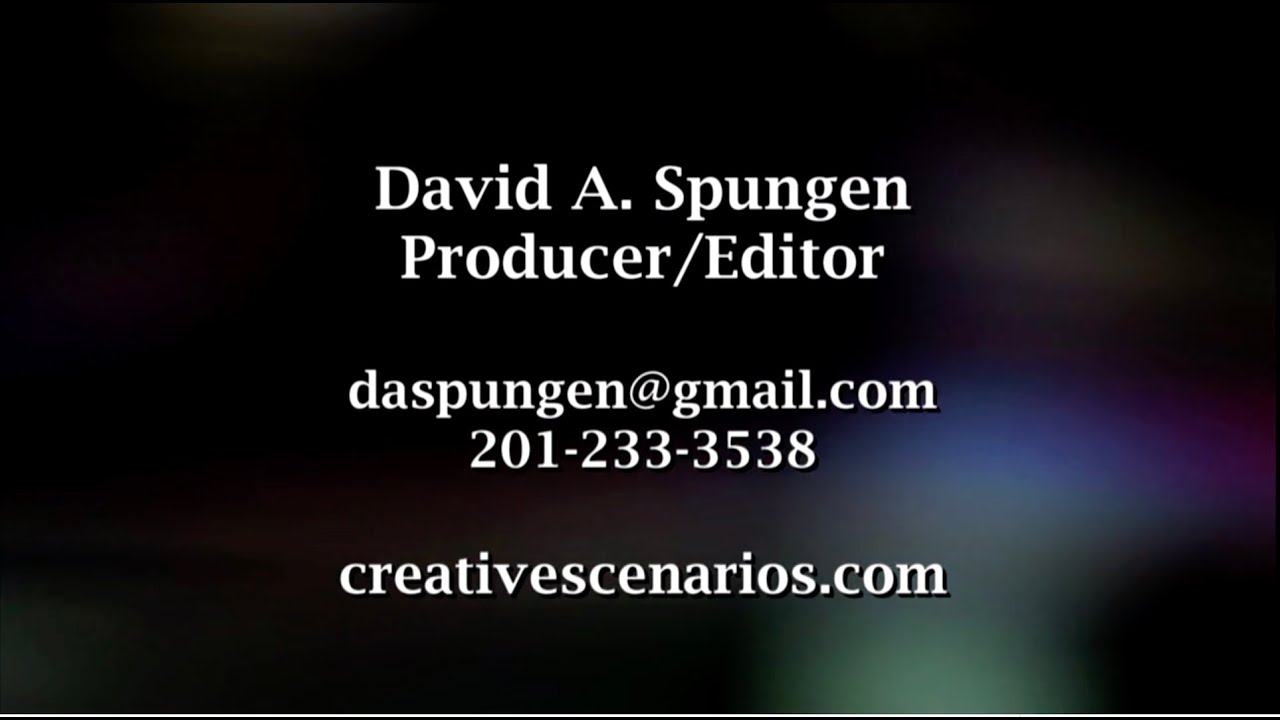 David Spungen/Creative Scenarios demo reel - YouTube