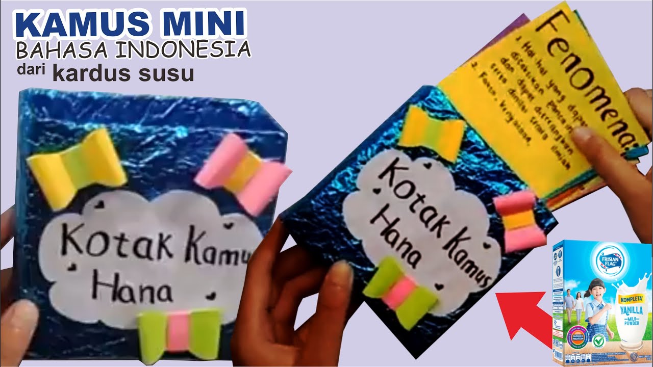 Membuat Kamus mini dan Kotak Kamus dari Kardus SUSU | Bahasa Indonesia ...
