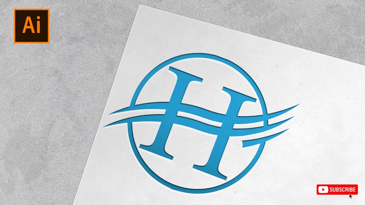Letter H Logo Design in Adobe Illustrator Compelet Tutorial # ...