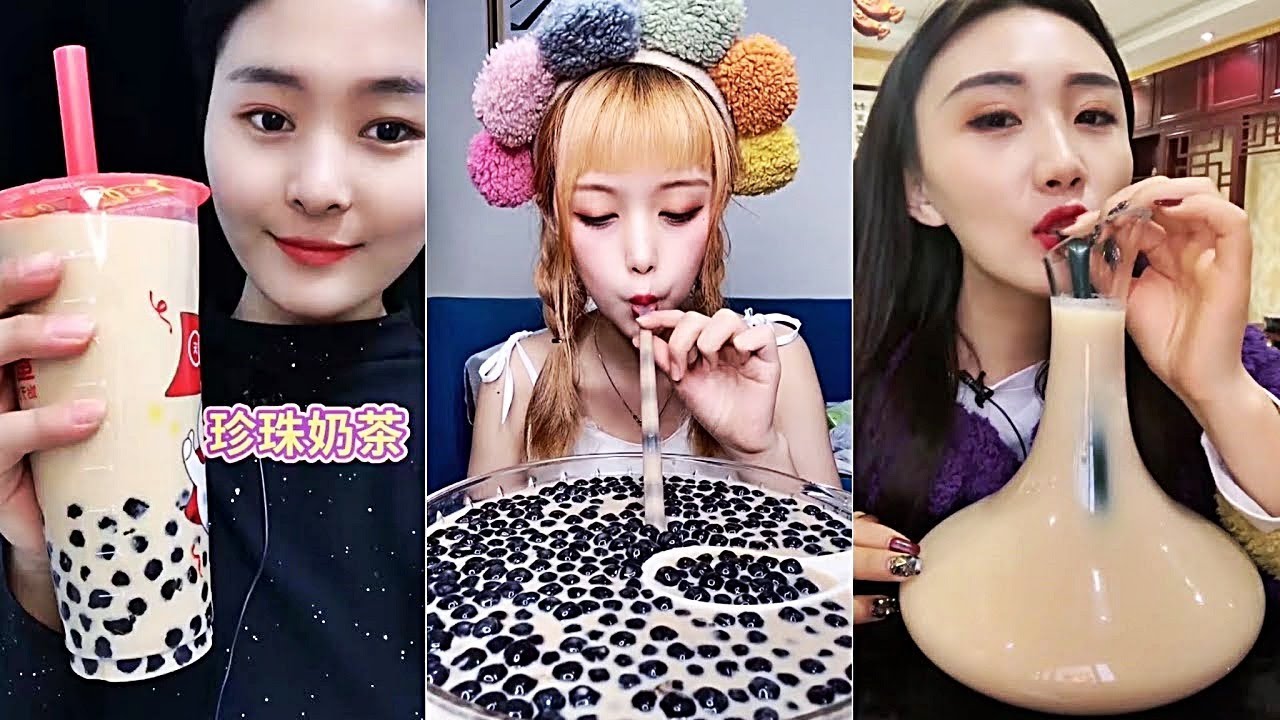 ASMR BUBBLE TEA DRINKING SOUNDS SATISFYING 🧋 BOBA ÇAYI İÇME 喝珍珠奶茶 - YouTube