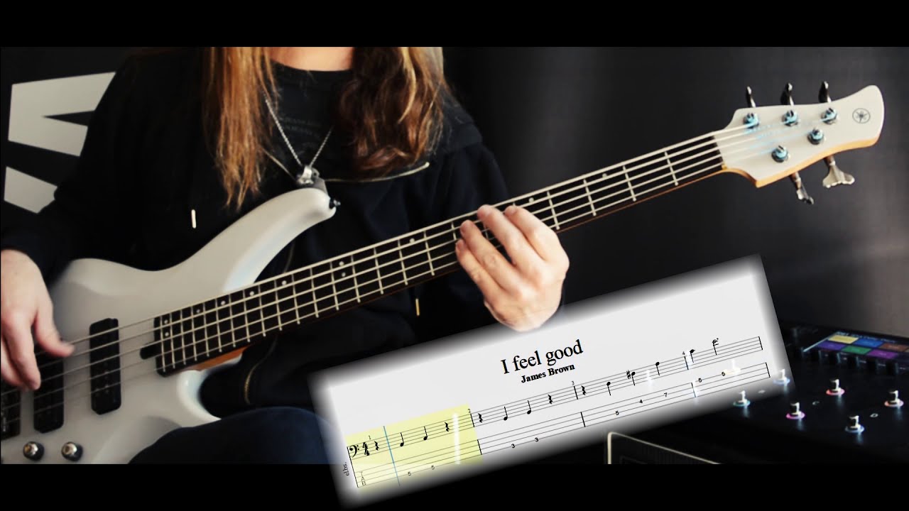 James Brown - I Feel Good (bass cover tabs) #basscover - YouTube
