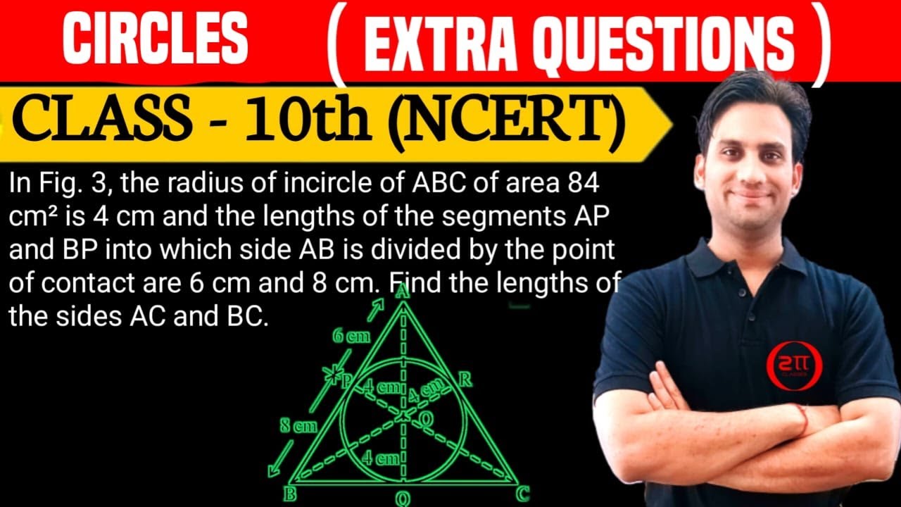 In fig.3, the radius of incircle of ABC of area 84 cm^2 is 4 cm and the ...