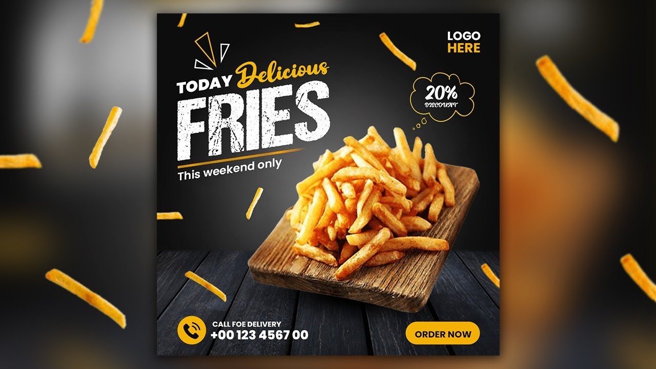 How to make Delicious Fries Poster Design in Photoshop🍟⚡. - YouTube