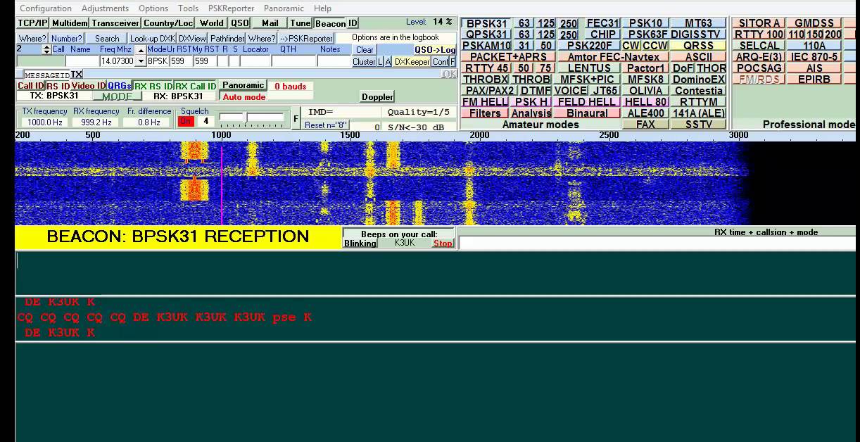 Multipsk beacon TX - YouTube