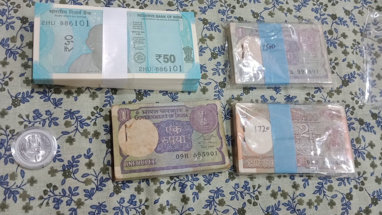 Buy 50 Rupees Note bundle Value | 1 Rupees Note Packet | 1 Rupee Coin ...
