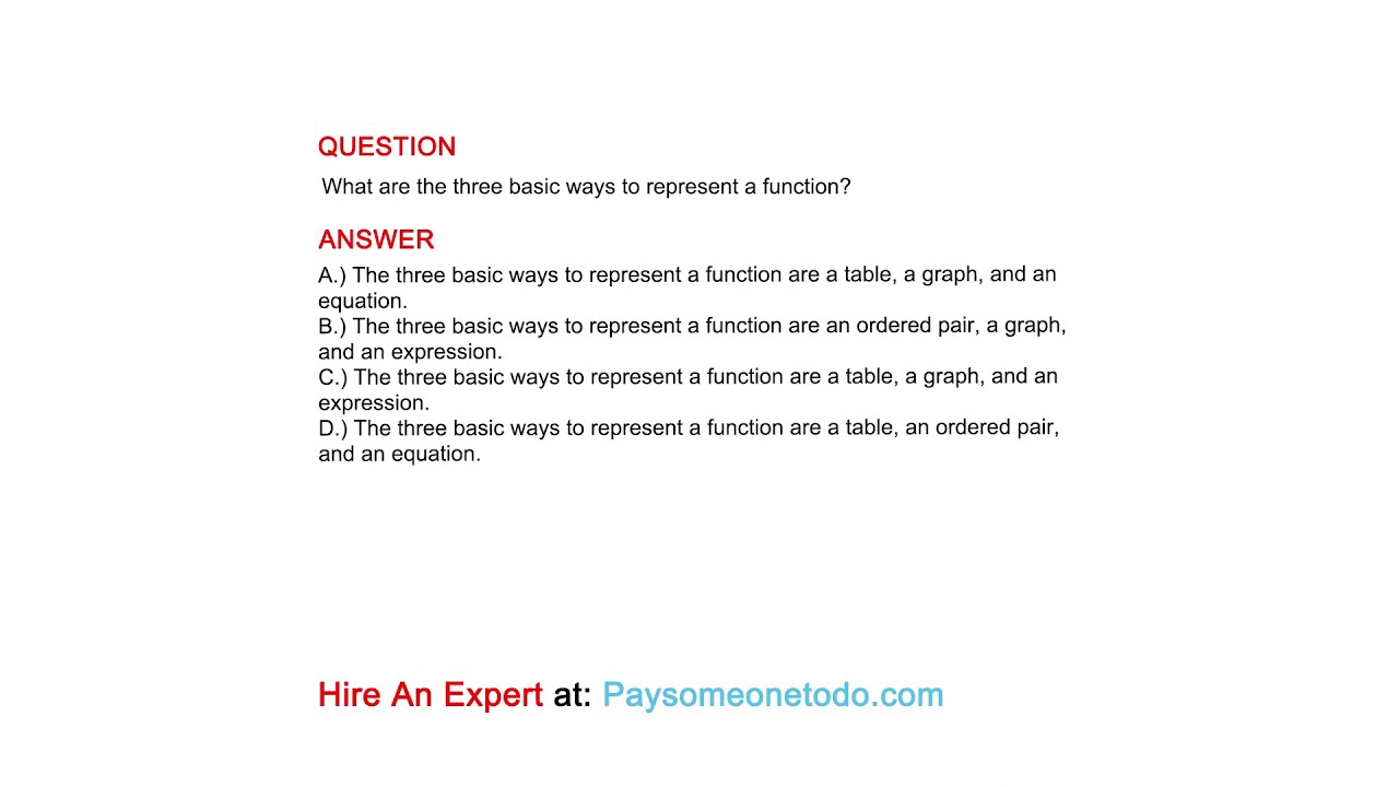 What are the three basic ways to represent a function? - YouTube