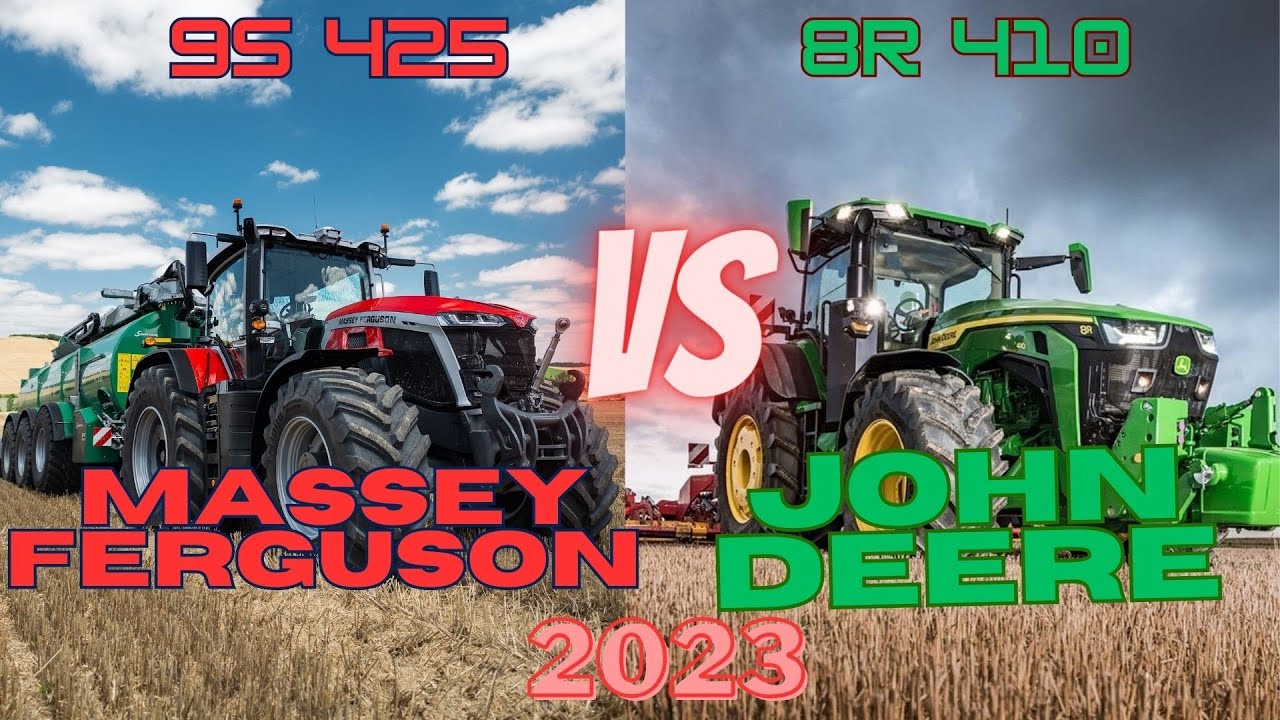 MASSEY FERGUSON 9S 425 VS JOHN DEERE 8R 410 #tractor #top #agriculture ...
