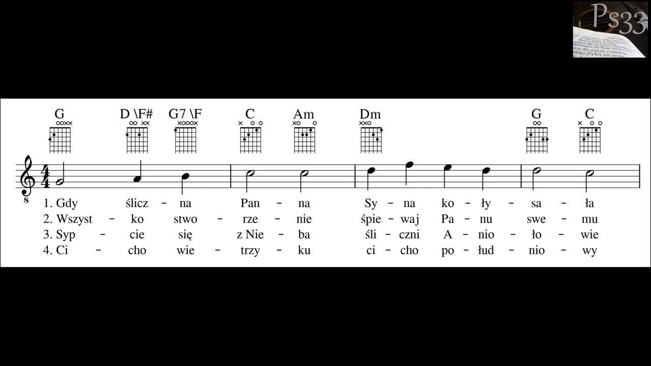 Gdy śliczna Panna - nuty i akordy - YouTube