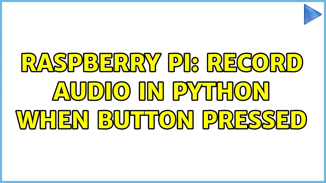 Raspberry Pi: Record audio in python when button pressed - YouTube