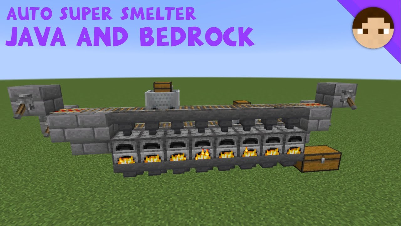 Simple + Efficient Auto Super Smelter! | Minecraft Java & Bedrock Tutorial - YouTube