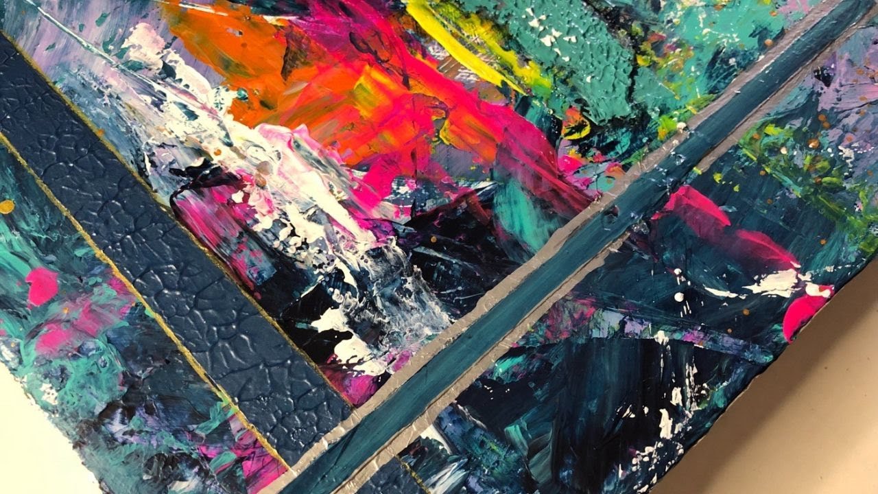 QUICK & EASY Abstract Art / Simple Acrylic Painting Technique - YouTube