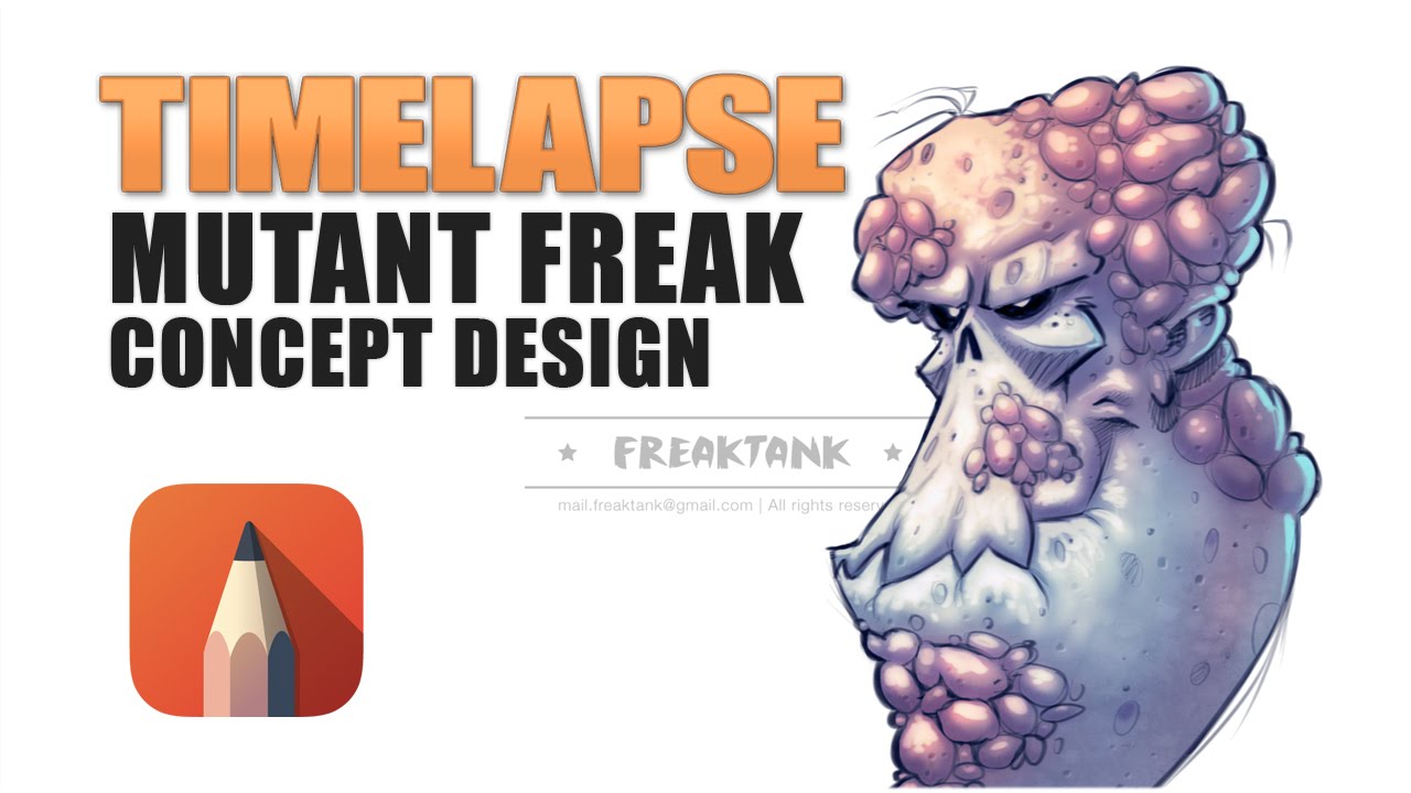 Autodesk Sketchbook Pro : Mutant Freak Concept Design - YouTube