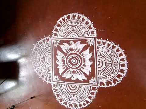 Attractive hall / wedding beautiful alpana design/easy ALpana design ...