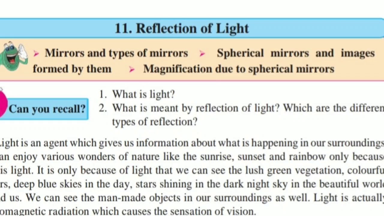 9th Sci1 Vid18 11.Reflection Of Light - YouTube