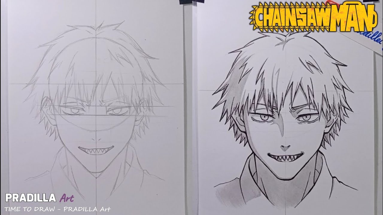 How to draw Denji from Chainsaw man cara menggambar anime Denji ...