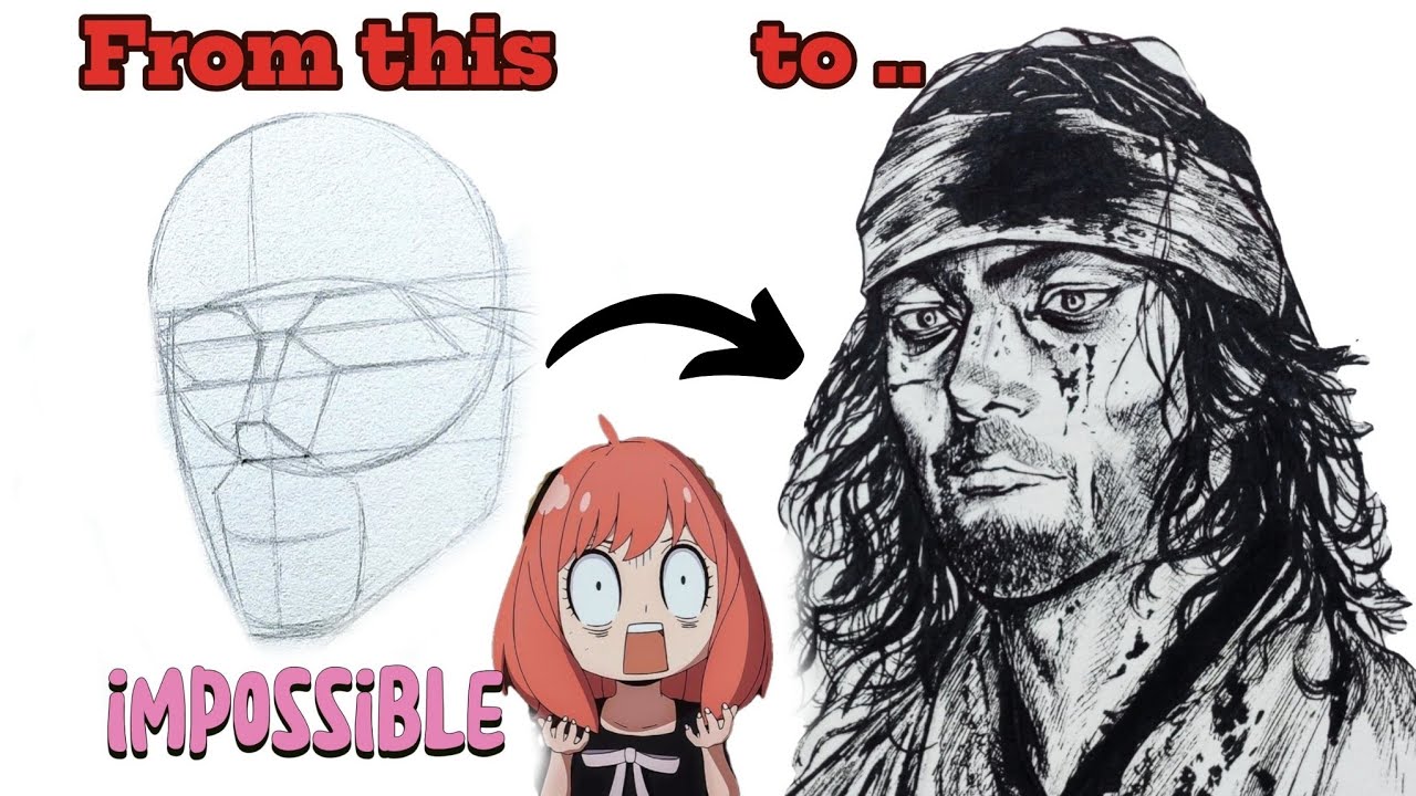 How to draw anime face using Loomis method || How to draw Anime easy ...