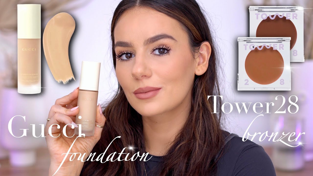 GUCCI LUMINOUS MATTE FOUNDATION + TOWER28 BRONZER : Full Day Wear Test ...