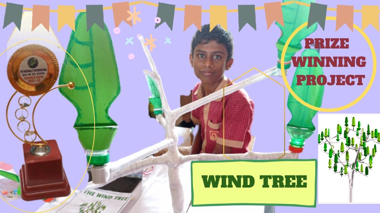 1st PRIZE winning Project. WIND TREE(mini wind turbine) making for ...