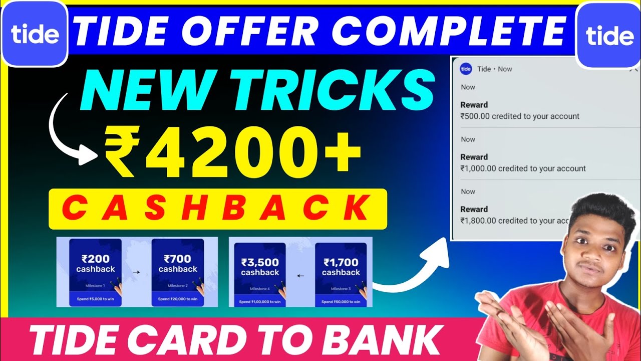 TIDE Card To Bank Transfer / Tide Offer Kaise Complete Kare / Tide Card ...