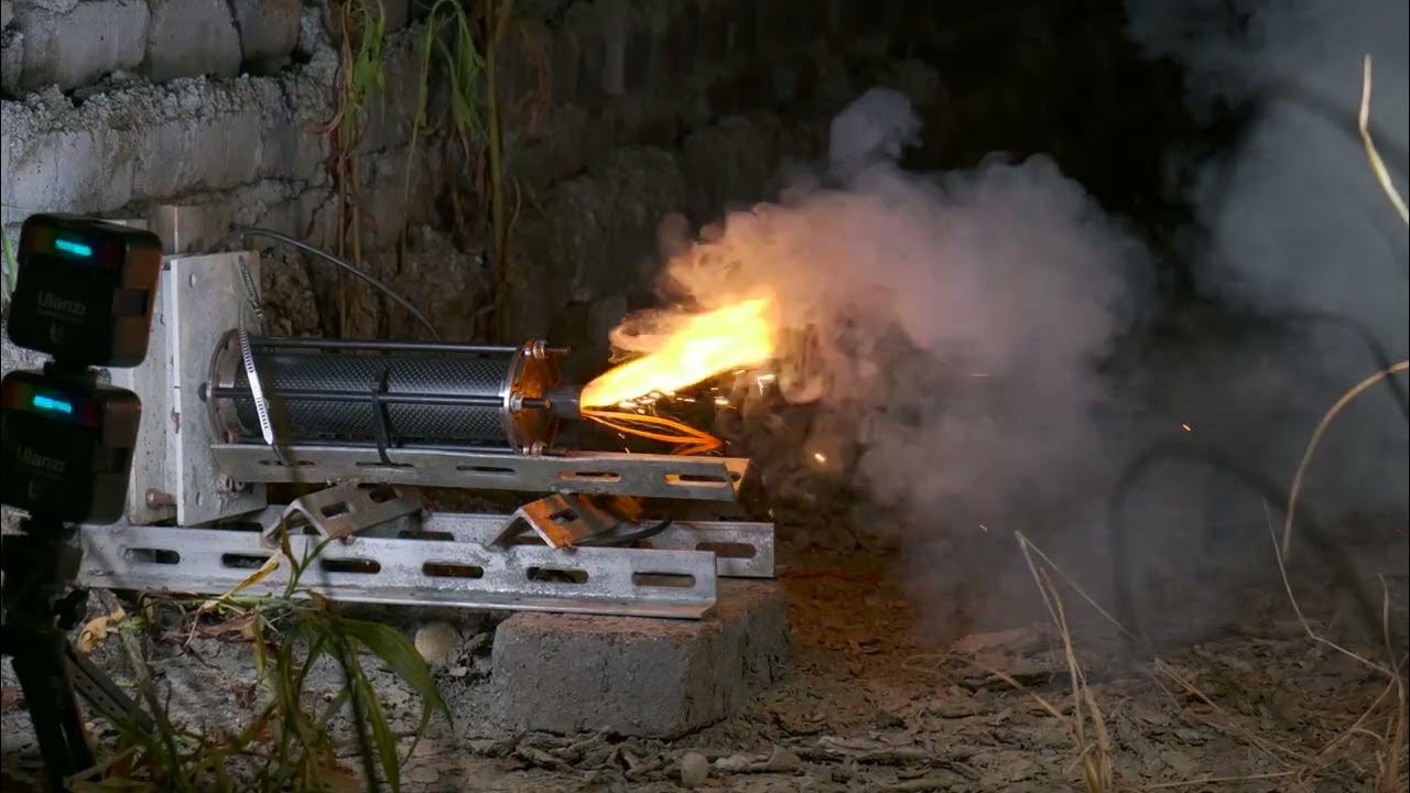 Rocket engine test and data collection - YouTube