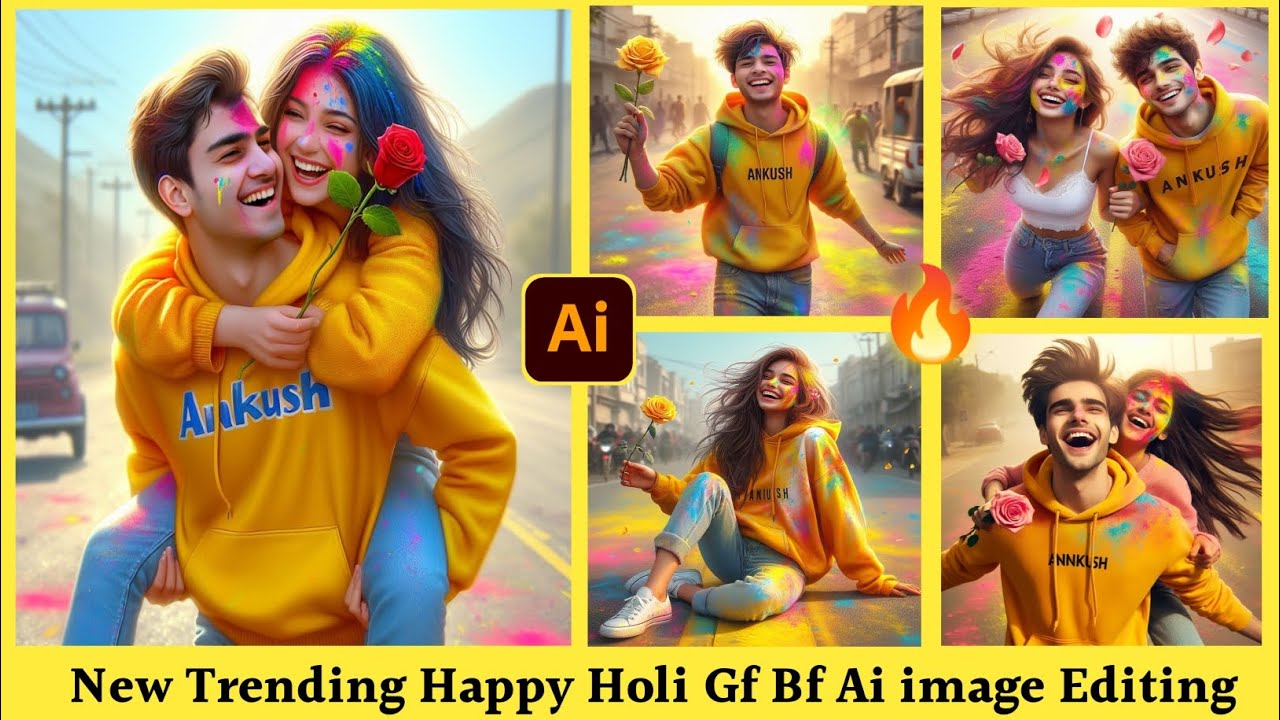 New Trending Happy Holi Gf Bf Ai Photo editing | Couple Ai Bing Photo ...
