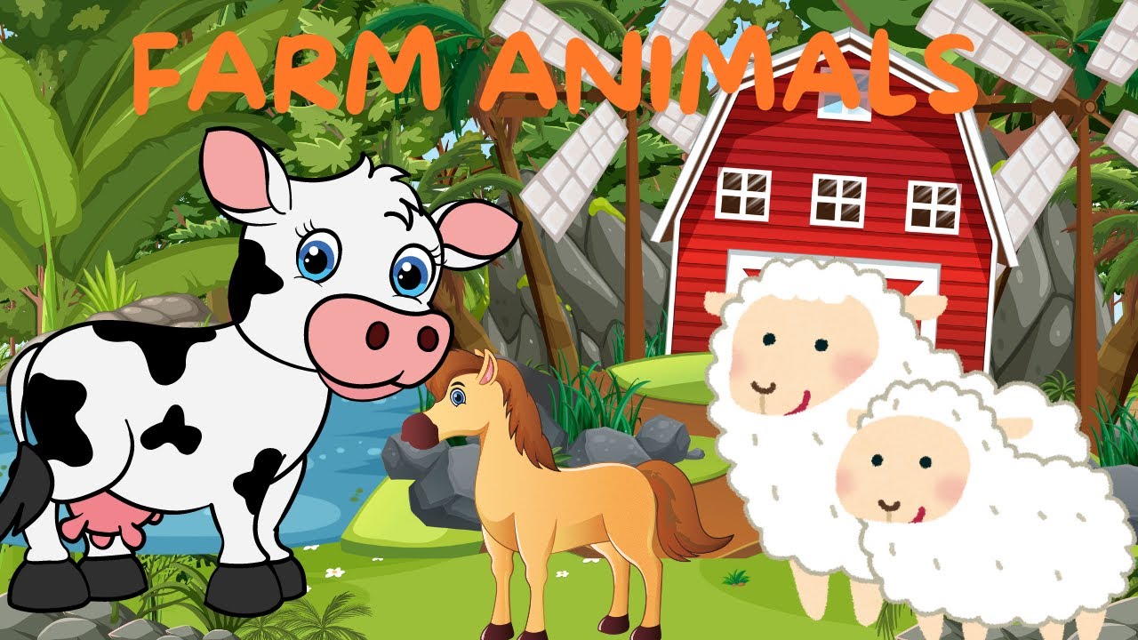 🐮The Animals On The Farm | Animals and Farm Song for Kids|animal sounds ...