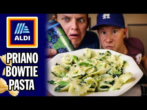 Eating Aldi's Priano Bowtie Pasta with Florentine Sauce