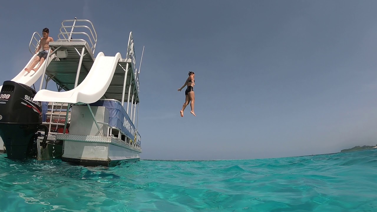 White Sands Pontoon Boat Jump - YouTube