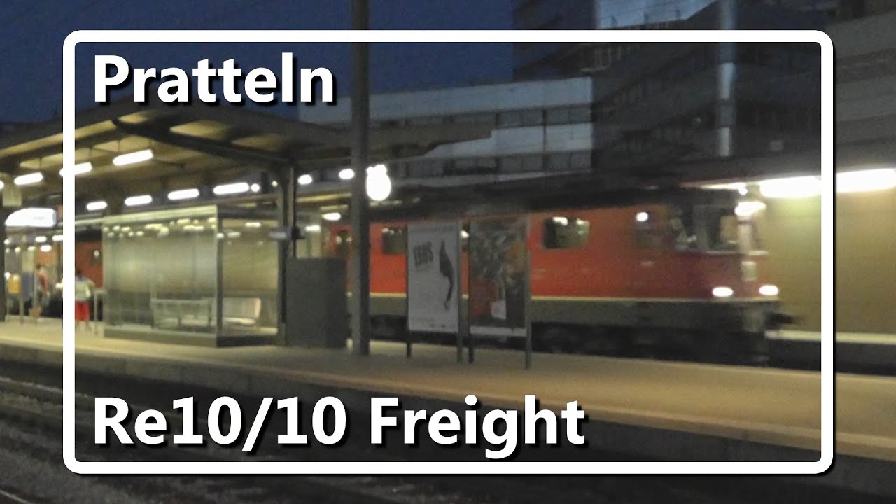 RE10/10 with container train through Pratteln! - YouTube