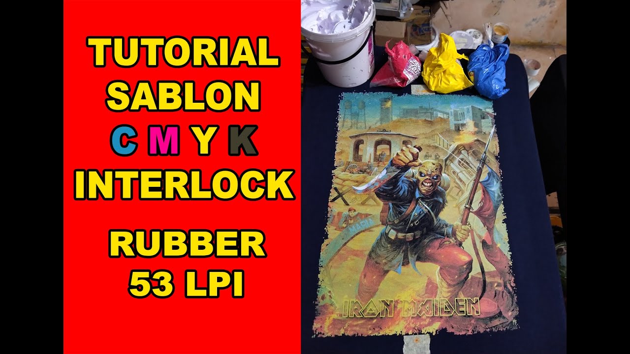 tutorial sablon CMYK kaos hitam interlock outputfilm - YouTube