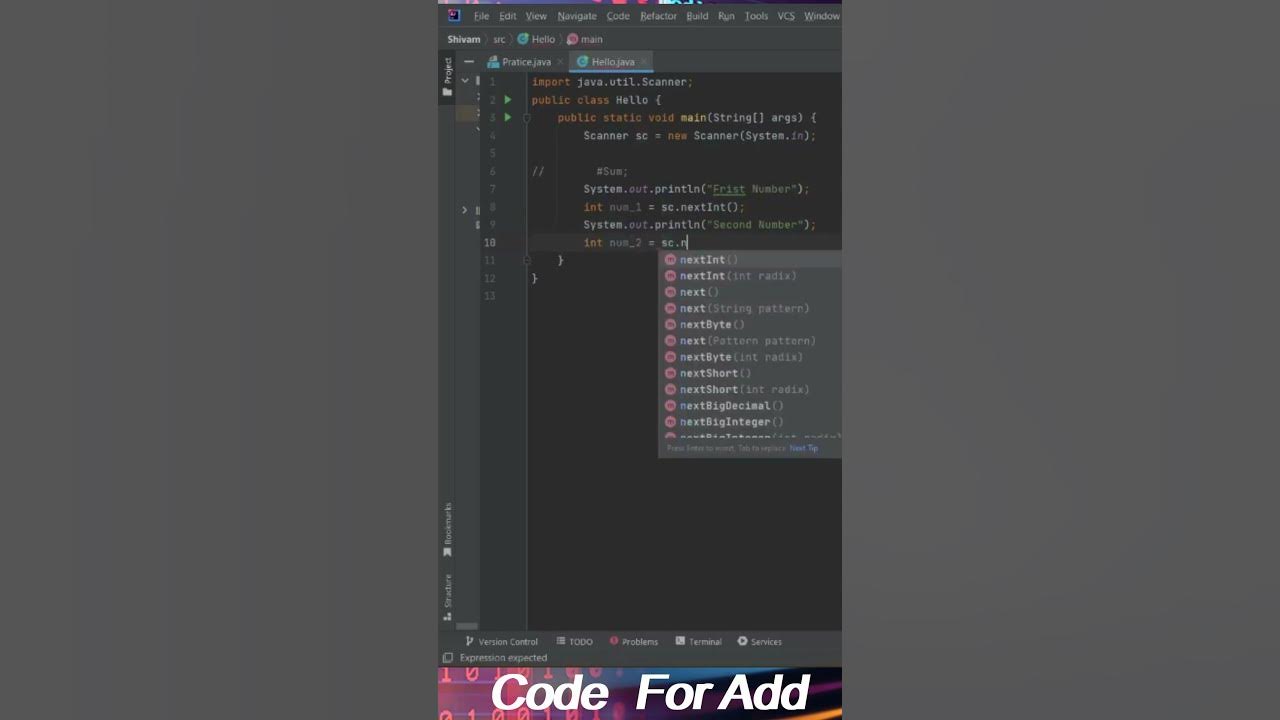 Java code for add #Java #Code_for_Sum - YouTube