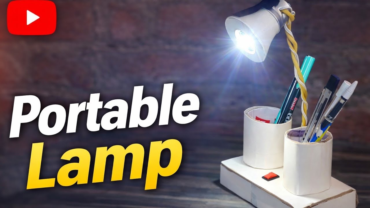 How to make emergency Table Lamp With Cardboard DIY Portable Lamp # ...