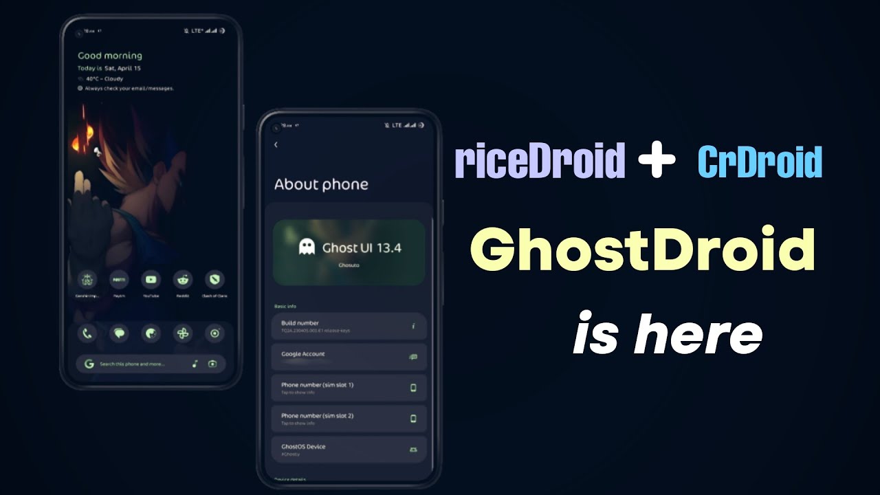 RiceDROID + CrDROID = GhostDROID! New CUSTOM ROM! - YouTube