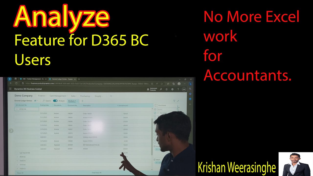 Analyze Feature for D365 BC Users | No more Excel work Required for ...