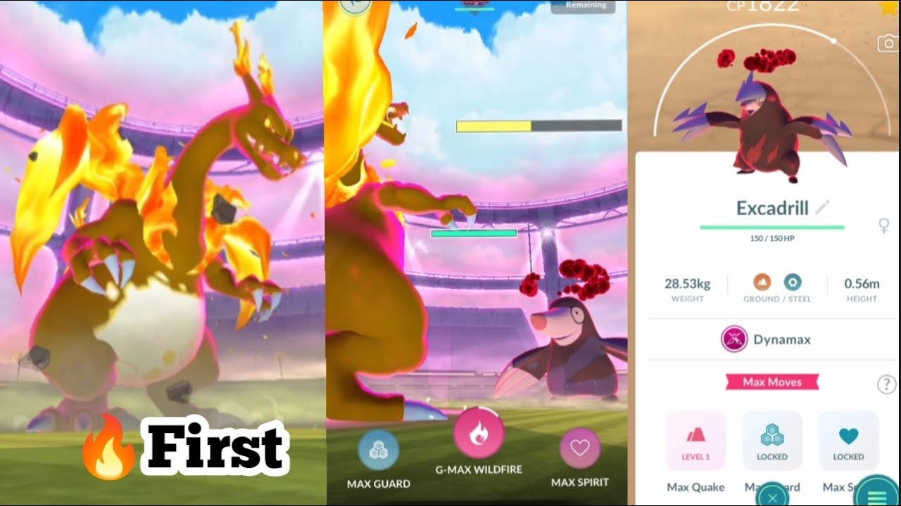 NEW Dynamax Drilbur and Dynamax Excadrill in Pokemon go Max Raid - YouTube