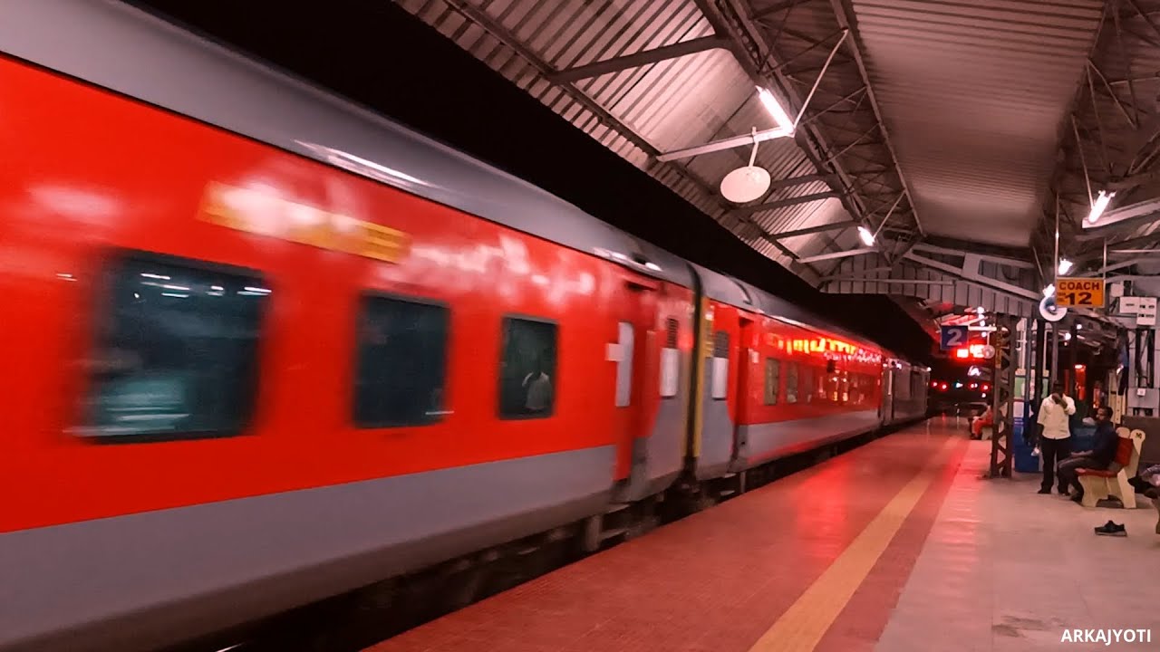 Highly delayed Duronto express rushing towards Tata - YouTube