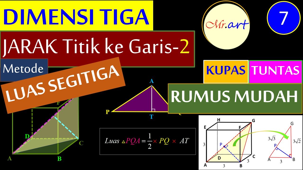DIMENSI TIGA | JARAK TITIK KE GARIS | (2) | Metode KESAMAAN LUAS ...