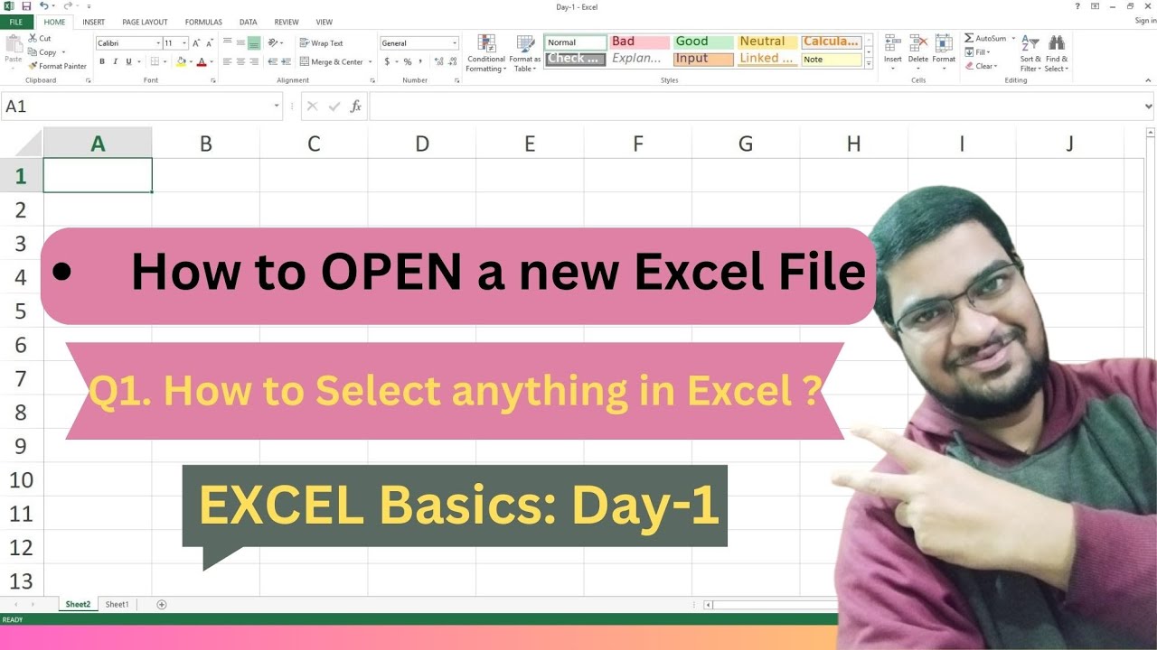 How to Open and Select Anything in Excel – A Beginner's Guide (Day-1 ...