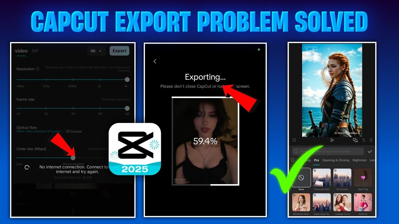 CapCut Export Problem Fixed | capcut No Internet Connection problem Solved! - YouTube