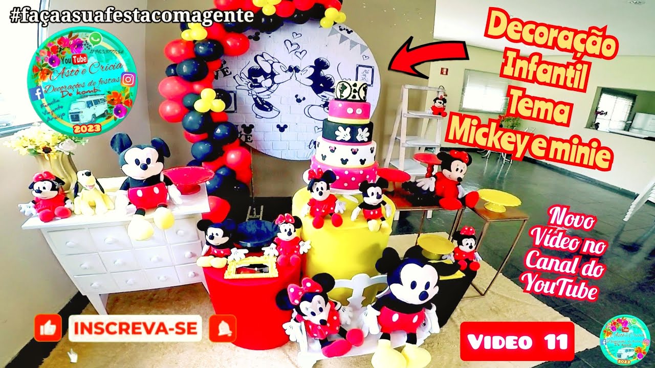 Video 11. Decoração infantil tema Mickey e minie aniversário de gêmeos ...