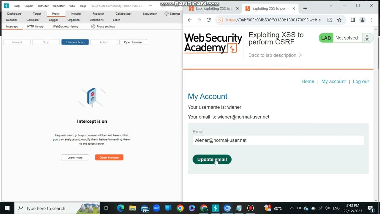 Exploiting XSS to perform CSRF portswigger lab - YouTube