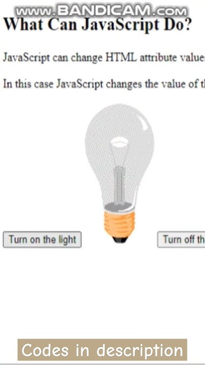 #shorts What can JavaScript do? how can bulb on /off in JavaScript🤯😱😱 #javascript # ...